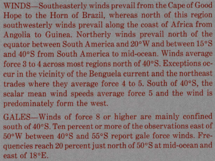 Weather, winds and route to Brazil - Richard Kohler